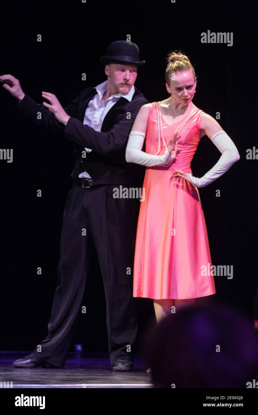 Dancer Actors perform on the theater stage in a dance show musical ...
