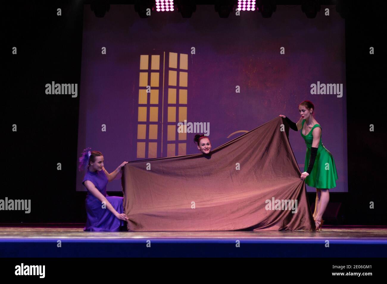 Dancer Actors perform on the theater stage in a dance show musical ...