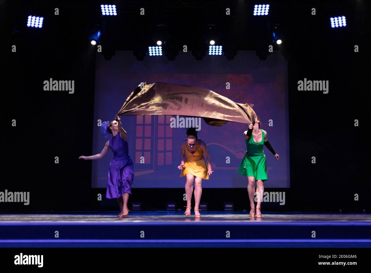 Dancer Actors perform on the theater stage in a dance show musical ...