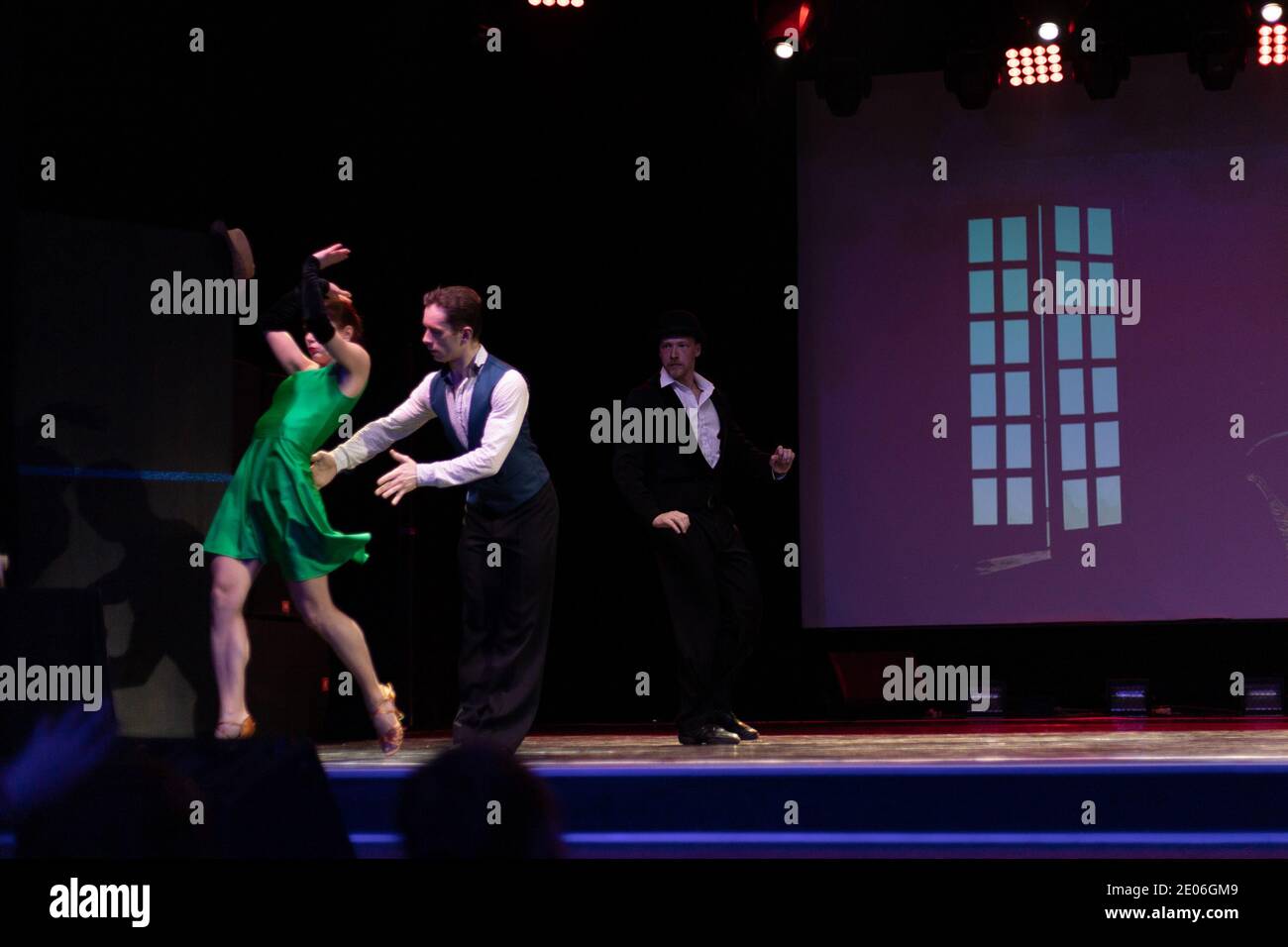 Dancer Actors perform on the theater stage in a dance show musical ...