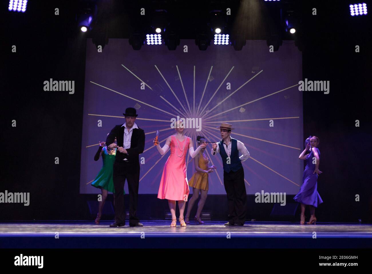 Dancer Actors perform on the theater stage in a dance show musical ...