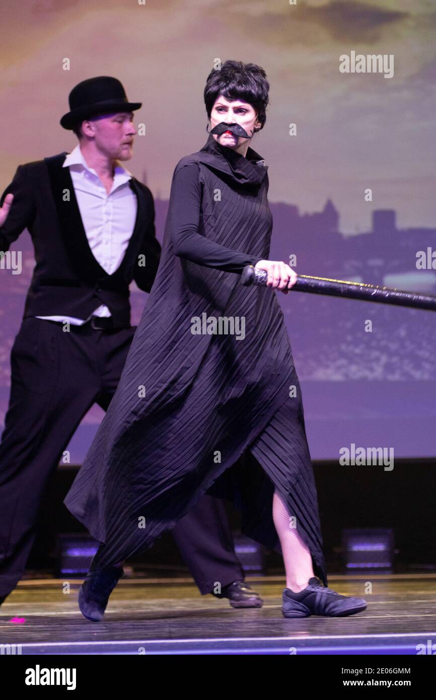 Dancer Actors perform on the theater stage in a dance show musical ...