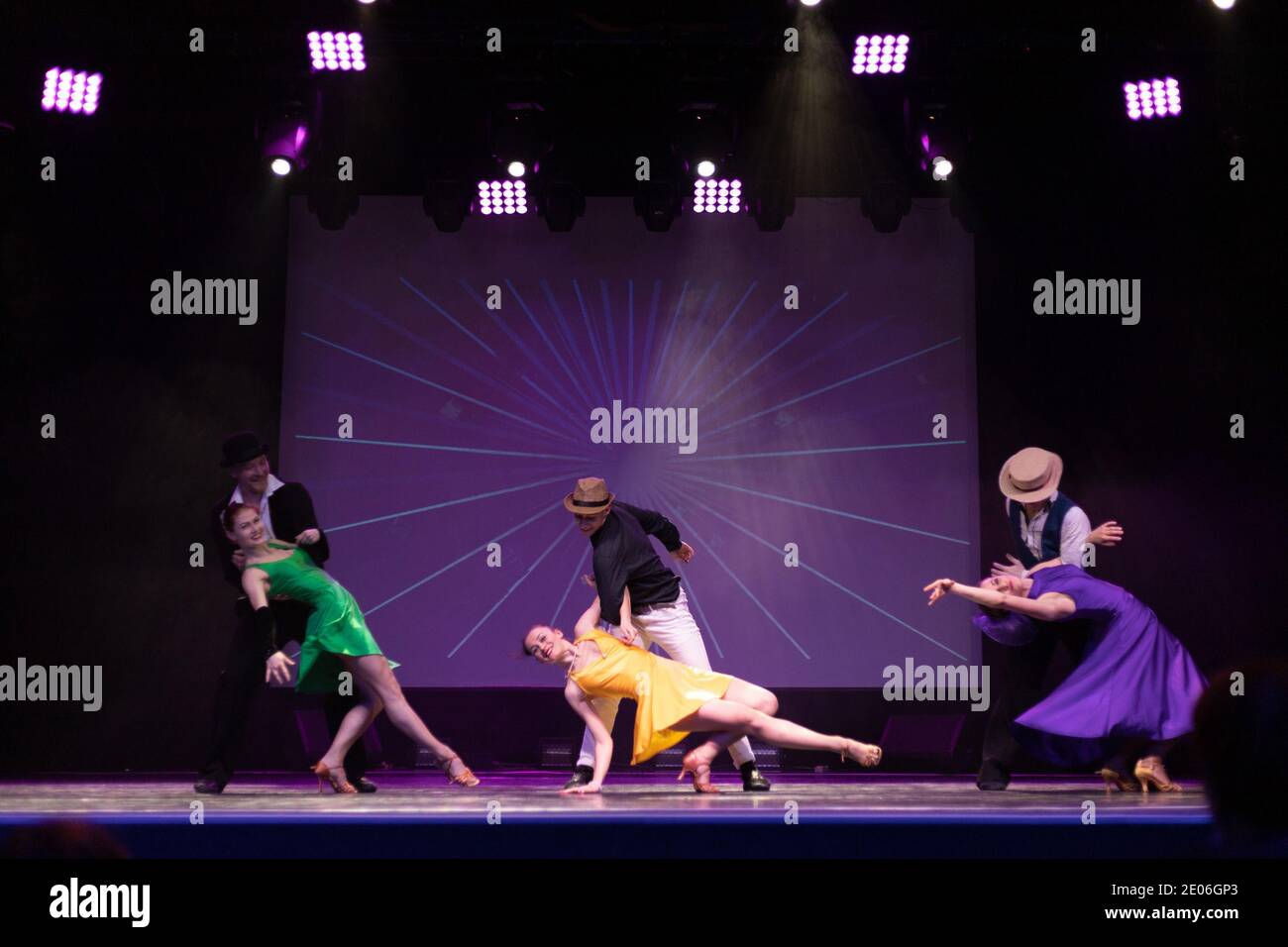 Dancer Actors perform on the theater stage in a dance show musical ...