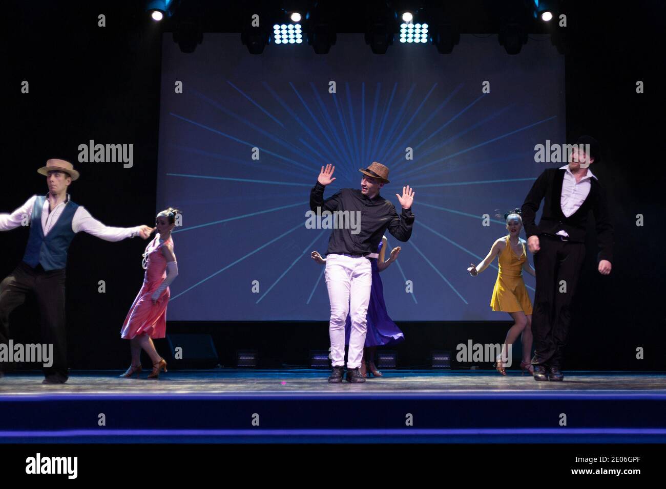 Dancer Actors perform on the theater stage in a dance show musical ...
