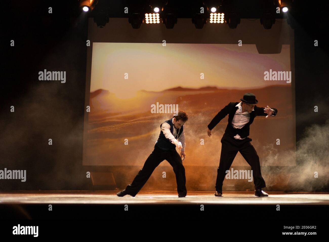 Dancer Actors perform on the theater stage in a dance show musical ...