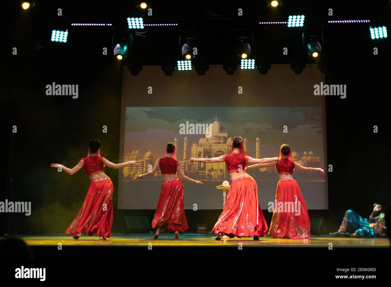 Dancer Actors perform on the theater stage in a dance show musical ...