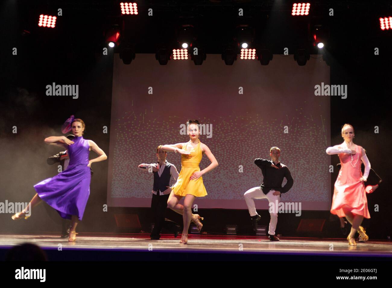 Dancer Actors perform on the theater stage in a dance show musical ...