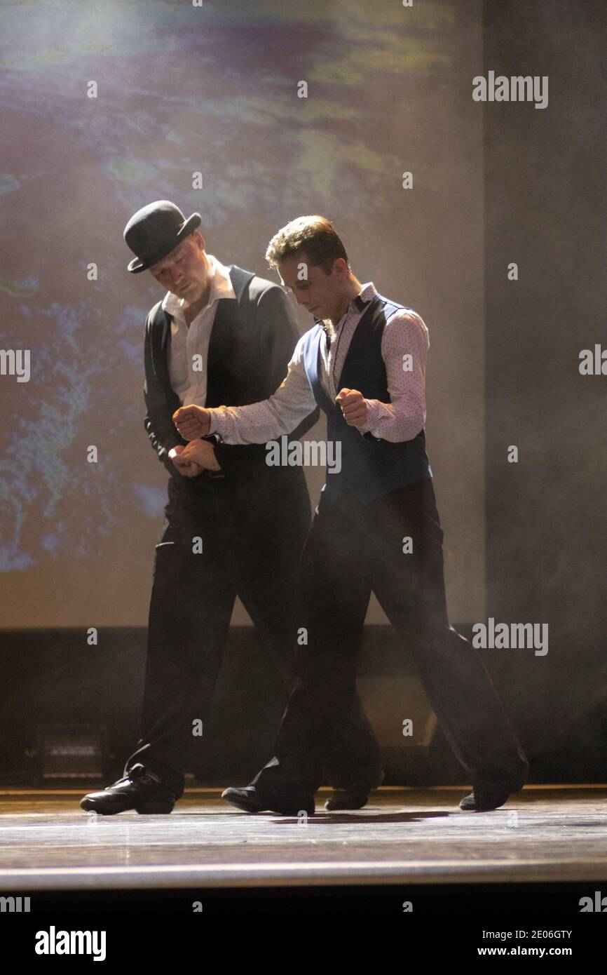 Dancer Actors perform on the theater stage in a dance show musical ...