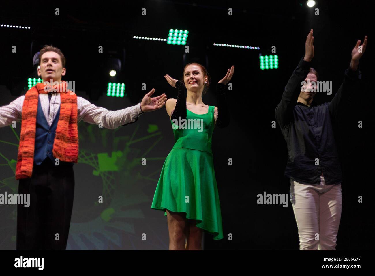 Dancer Actors perform on the theater stage in a dance show musical ...