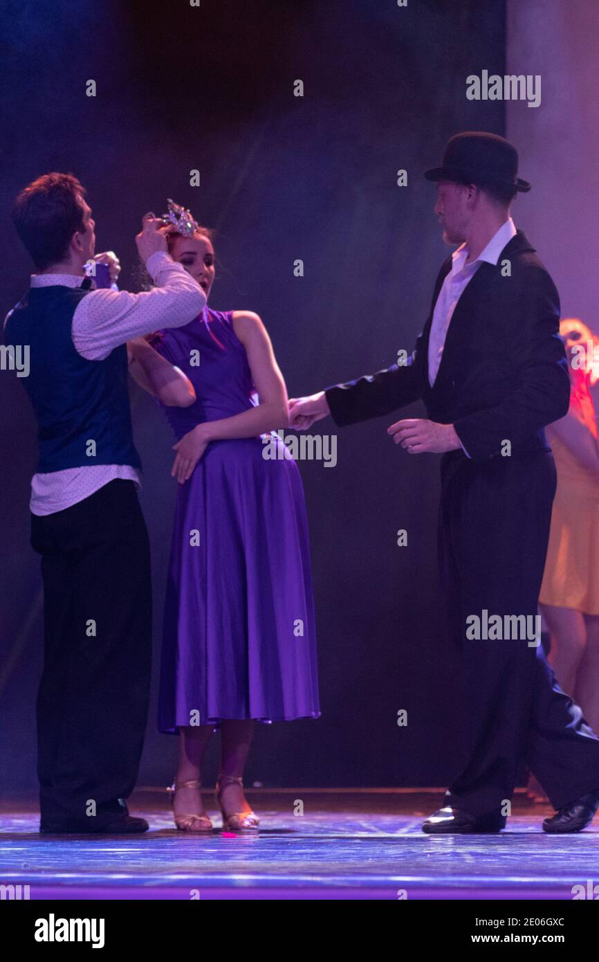 Dancer Actors perform on the theater stage in a dance show musical ...