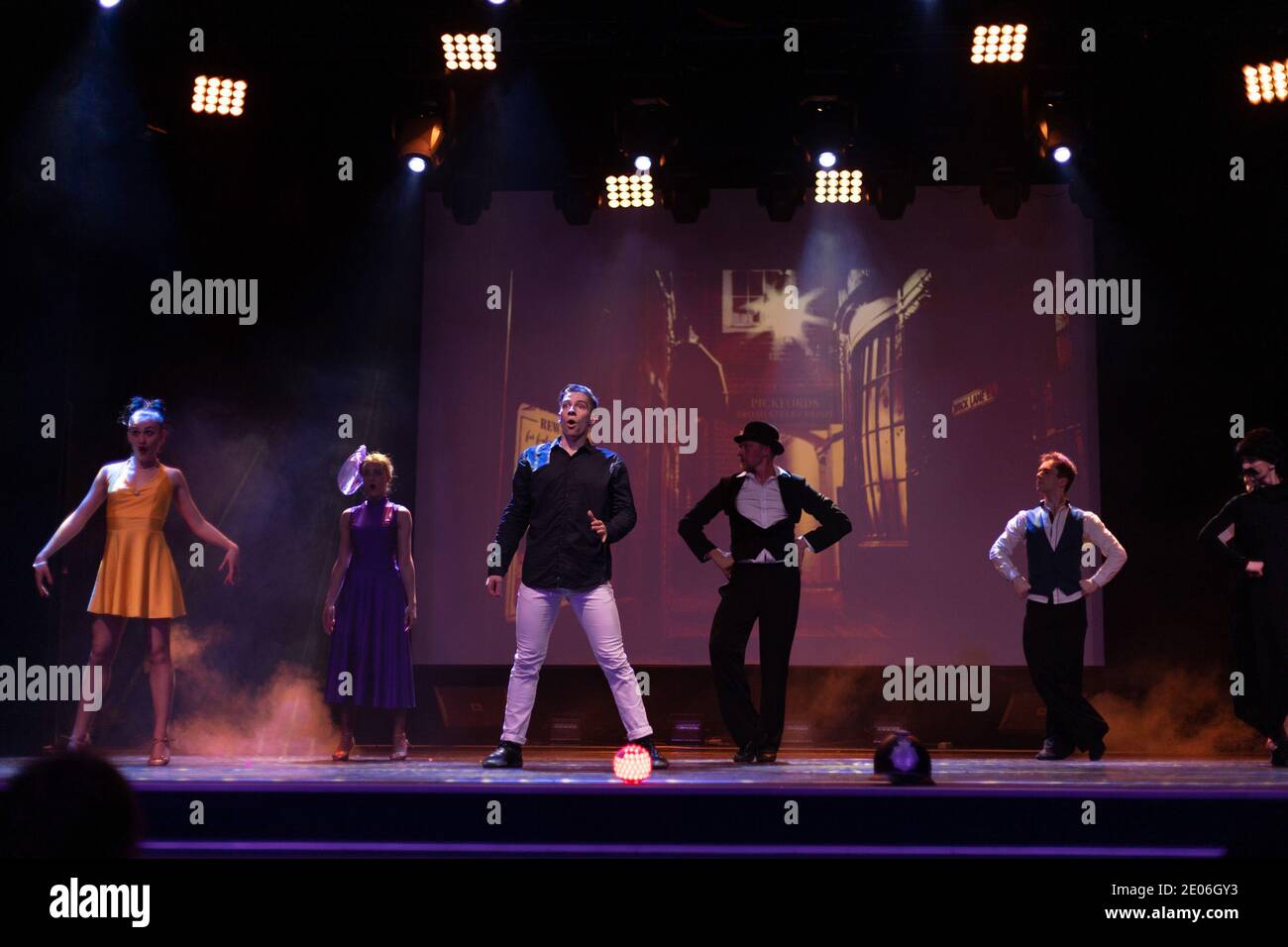 Dancer Actors perform on the theater stage in a dance show musical ...