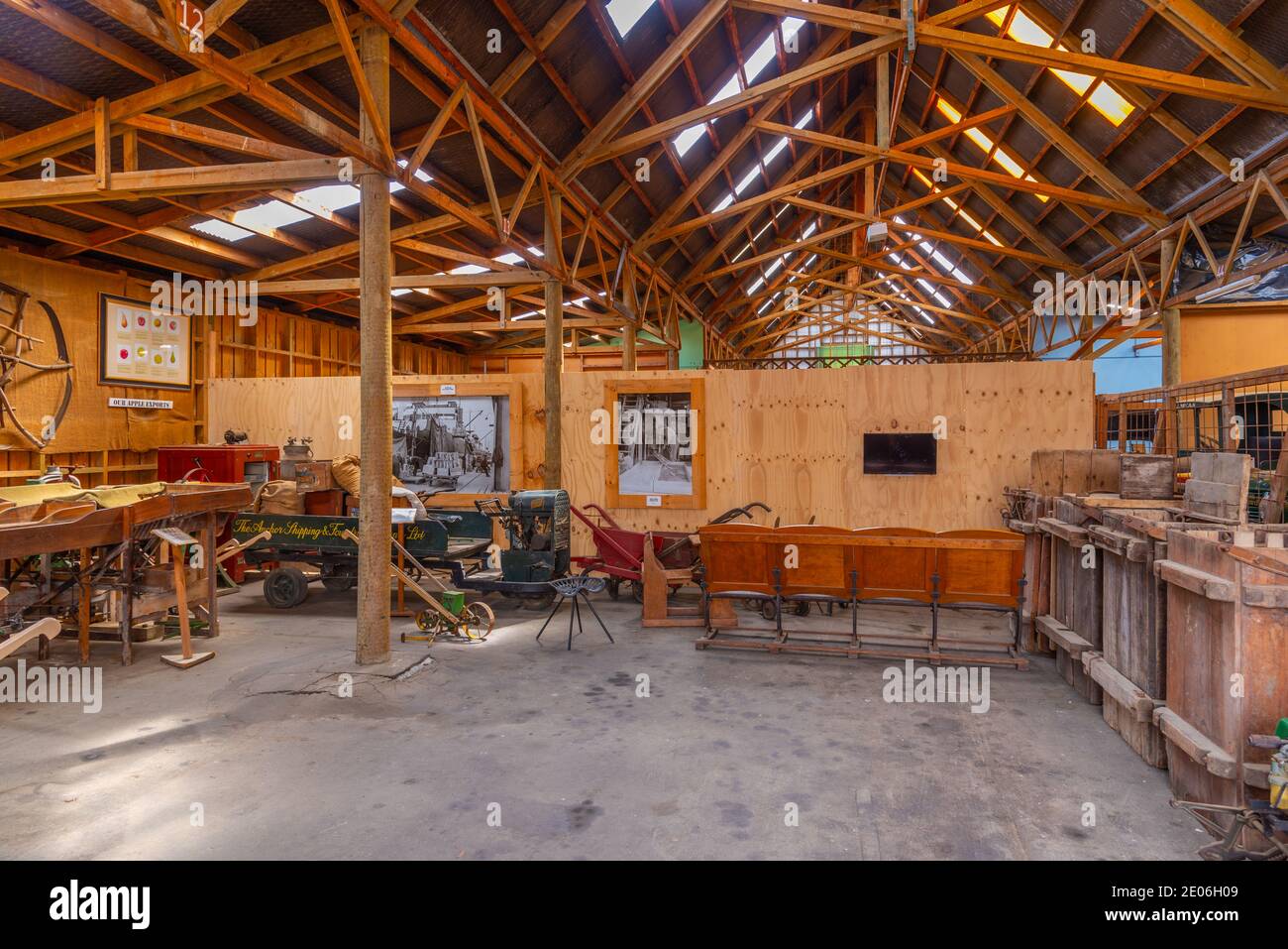 NELSON, NEW ZEALAND, FEBRUARY 5, 2020: Interior of a cider house at ...