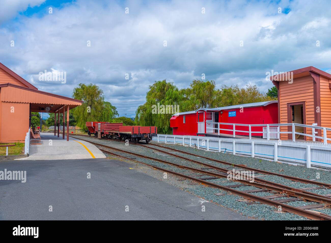 NELSON, NEW ZEALAND, FEBRUARY 5, 2020: Historial train station at ...