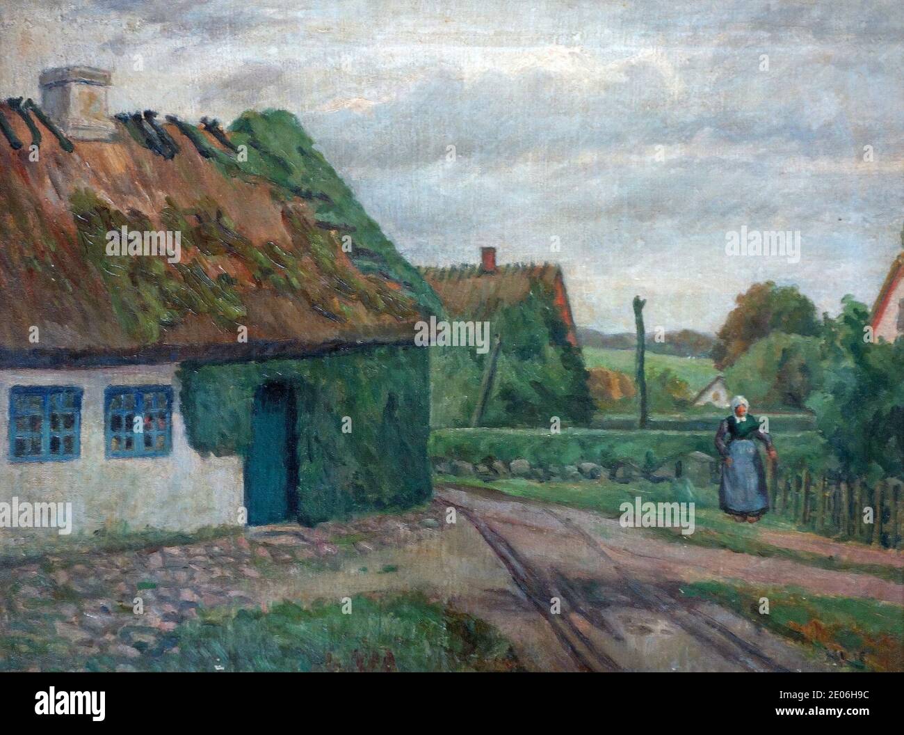 Henni Lehmann 1918 - Bäuerin auf der Straße in Kloster Stock Photo - Alamy