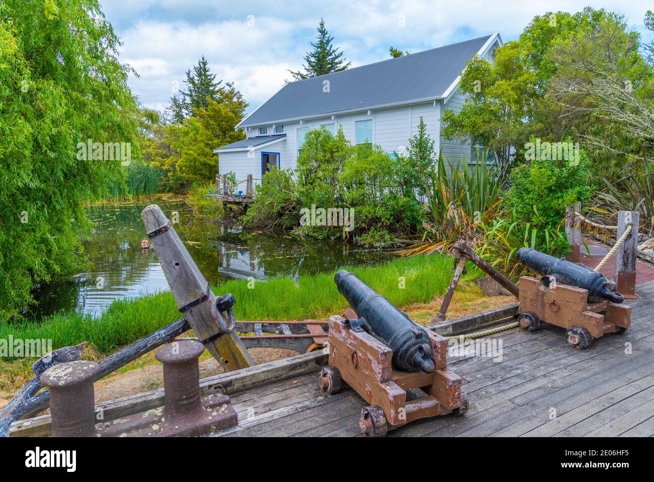 NELSON, NEW ZEALAND, FEBRUARY 5, 2020: Historial buildings at Founders ...
