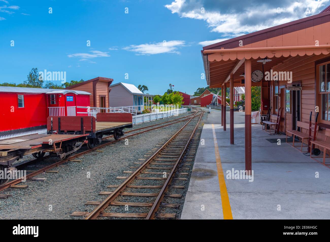 NELSON, NEW ZEALAND, FEBRUARY 5, 2020: Historial train station at ...