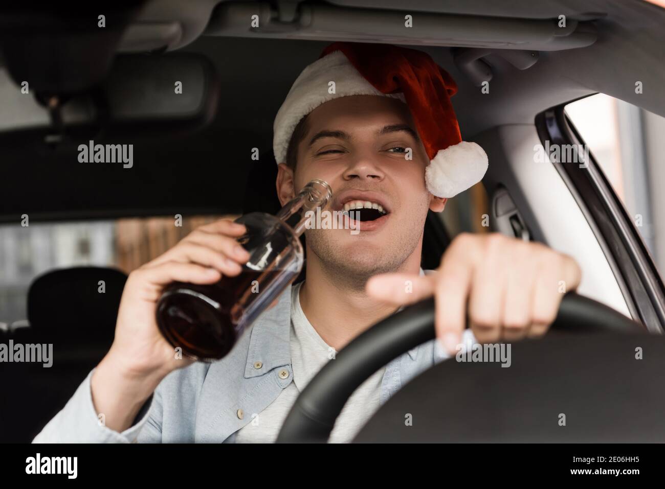 Man excited driving car hi-res stock photography and images - Alamy