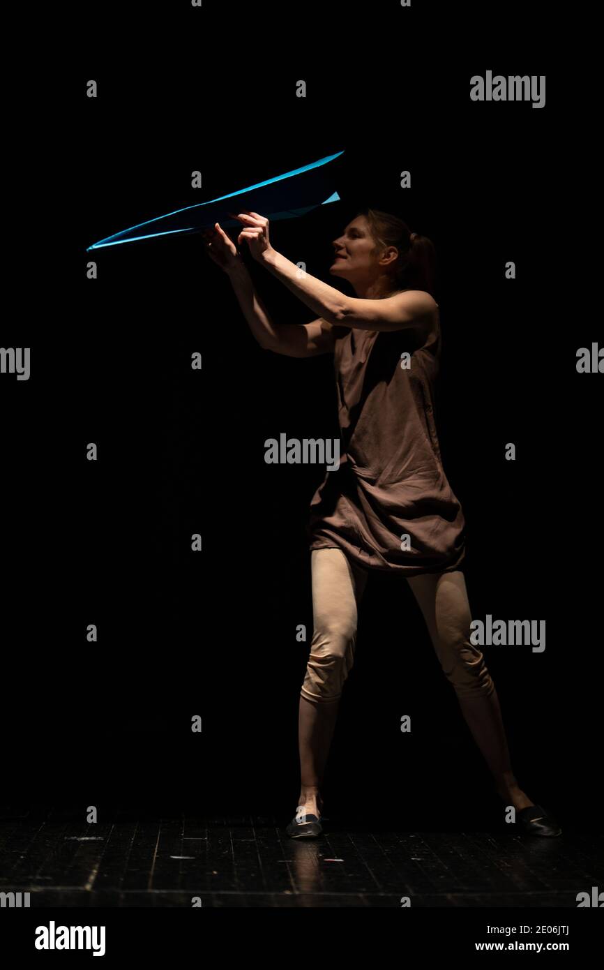 Actors and actresses play a modern lyrical performance of the theater ...