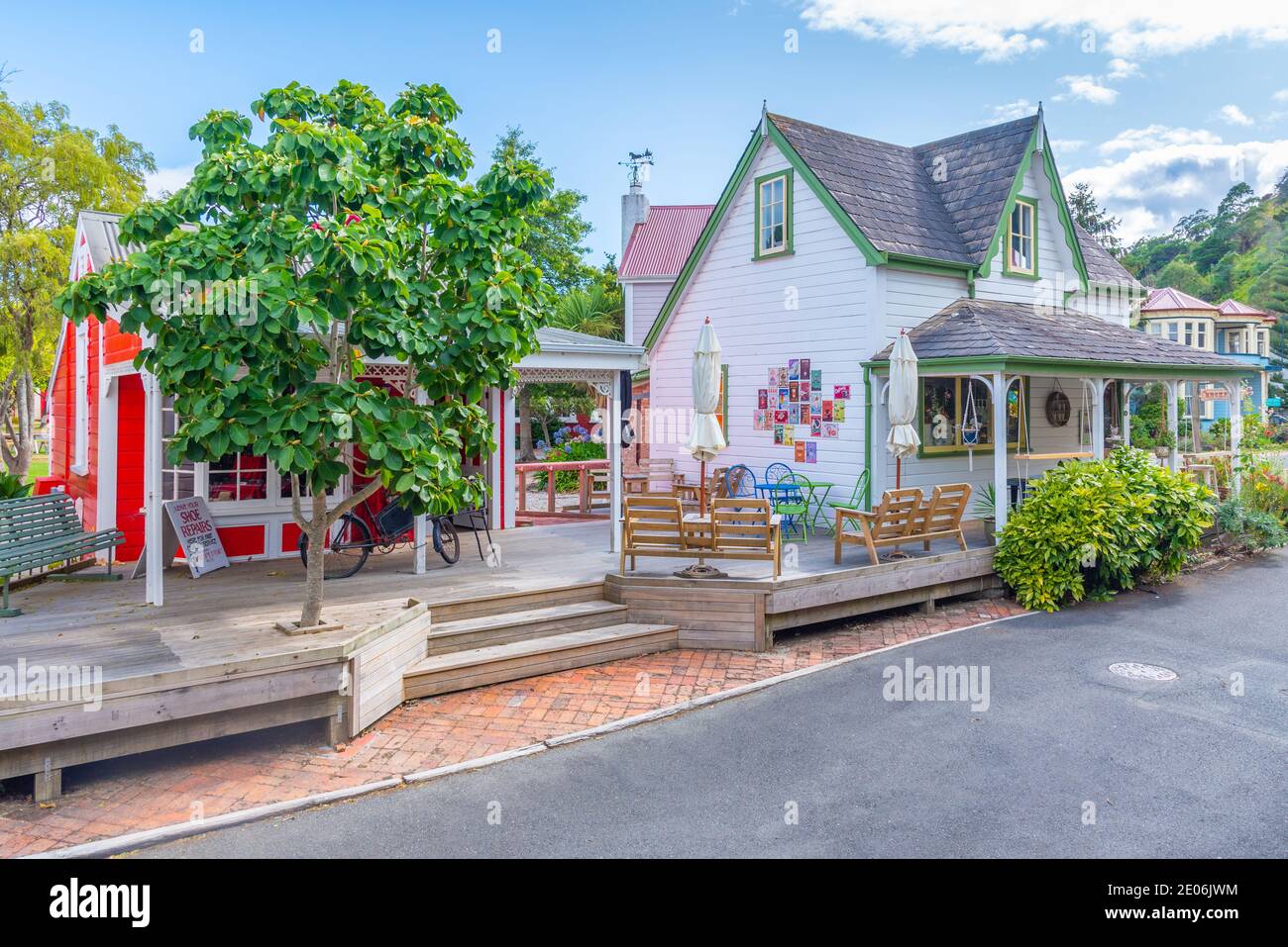 NELSON, NEW ZEALAND, FEBRUARY 5, 2020: Historial buildings at Founders ...