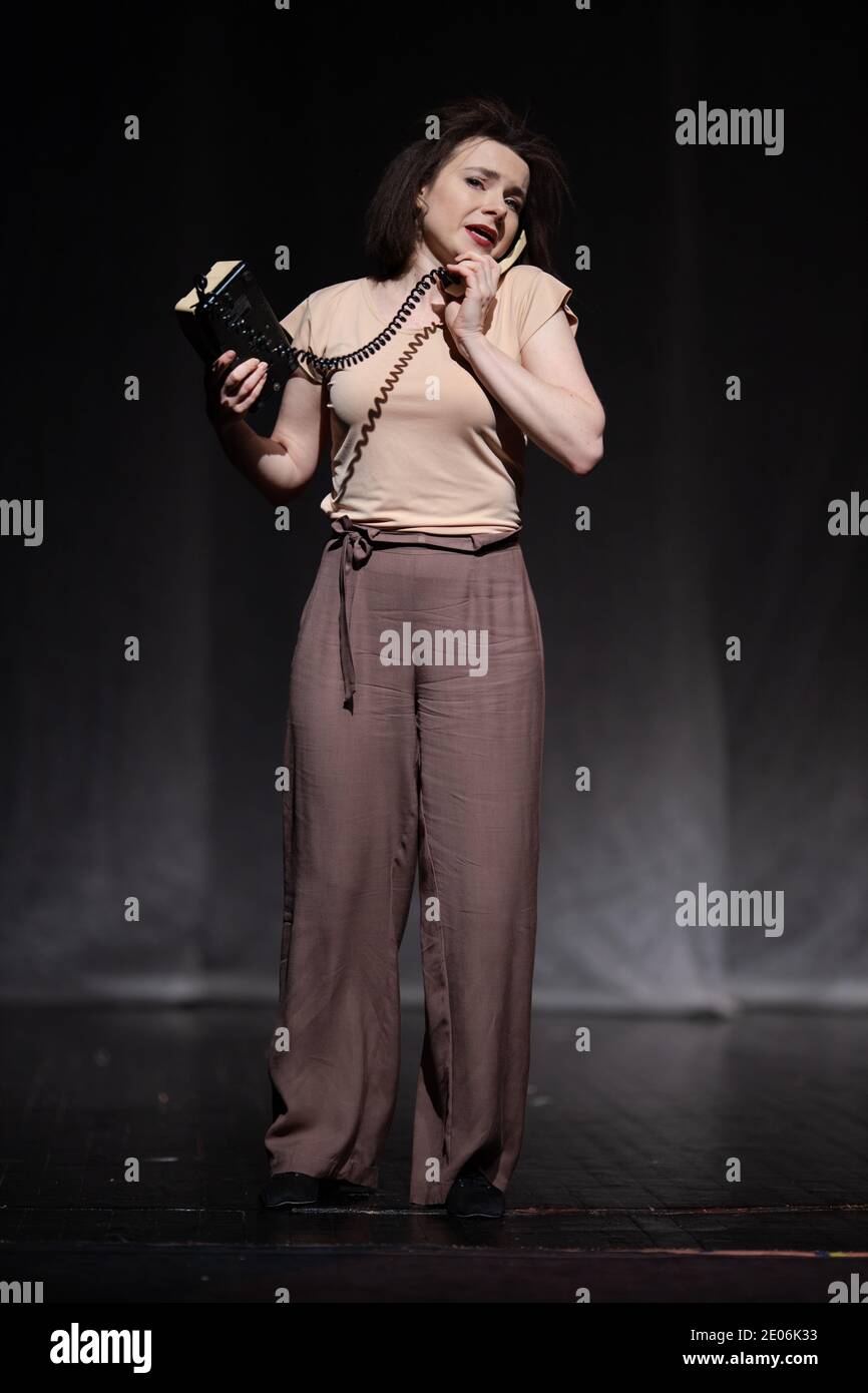 Actors and actresses play a modern lyrical performance of the theater ...
