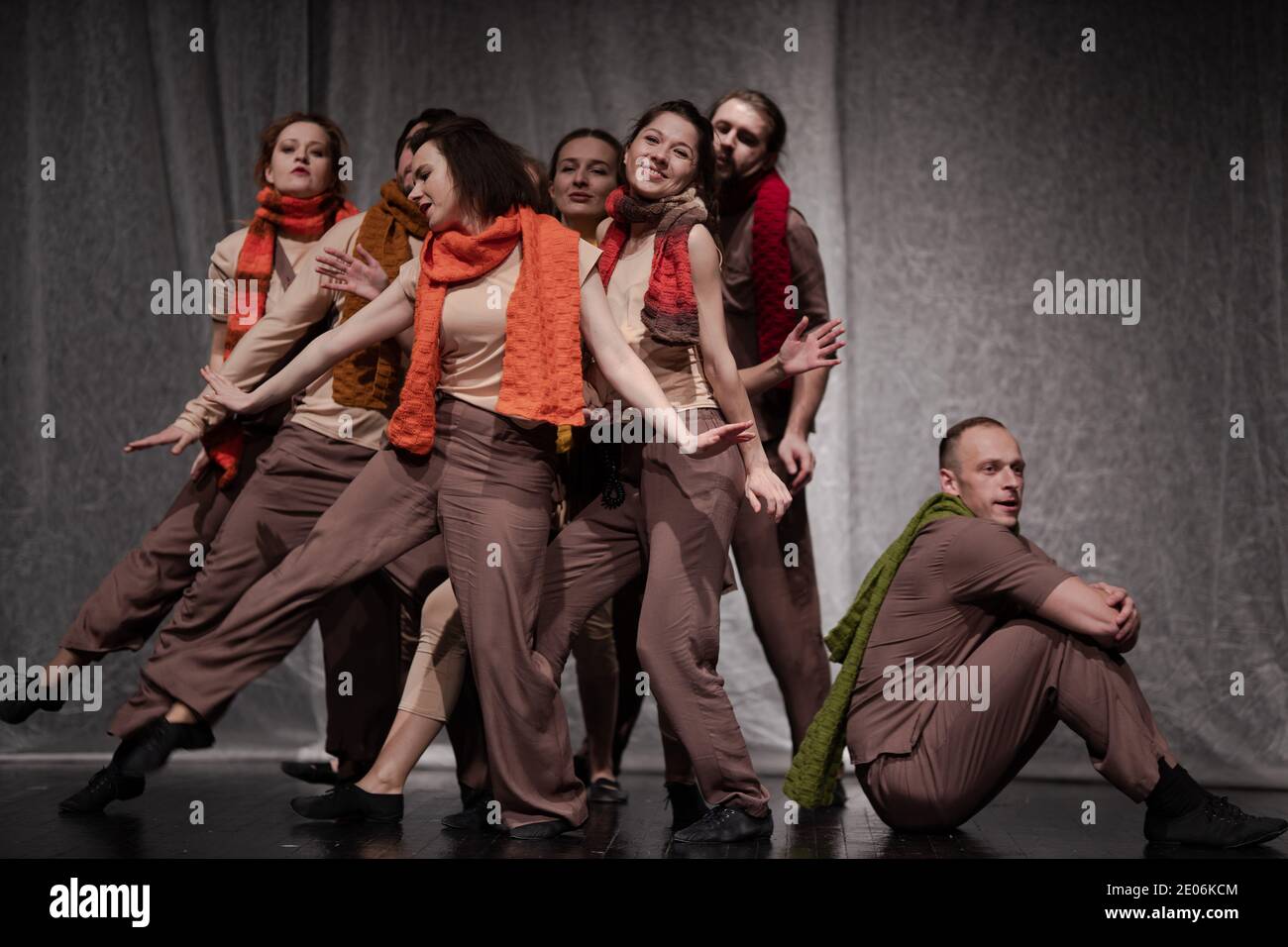 Actors and actresses play a modern lyrical performance of the show on ...