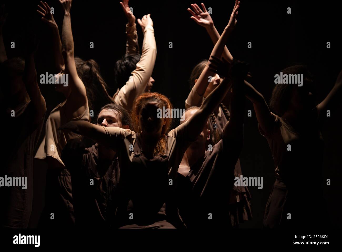 Actors and actresses play a modern lyrical performance of the show on ...
