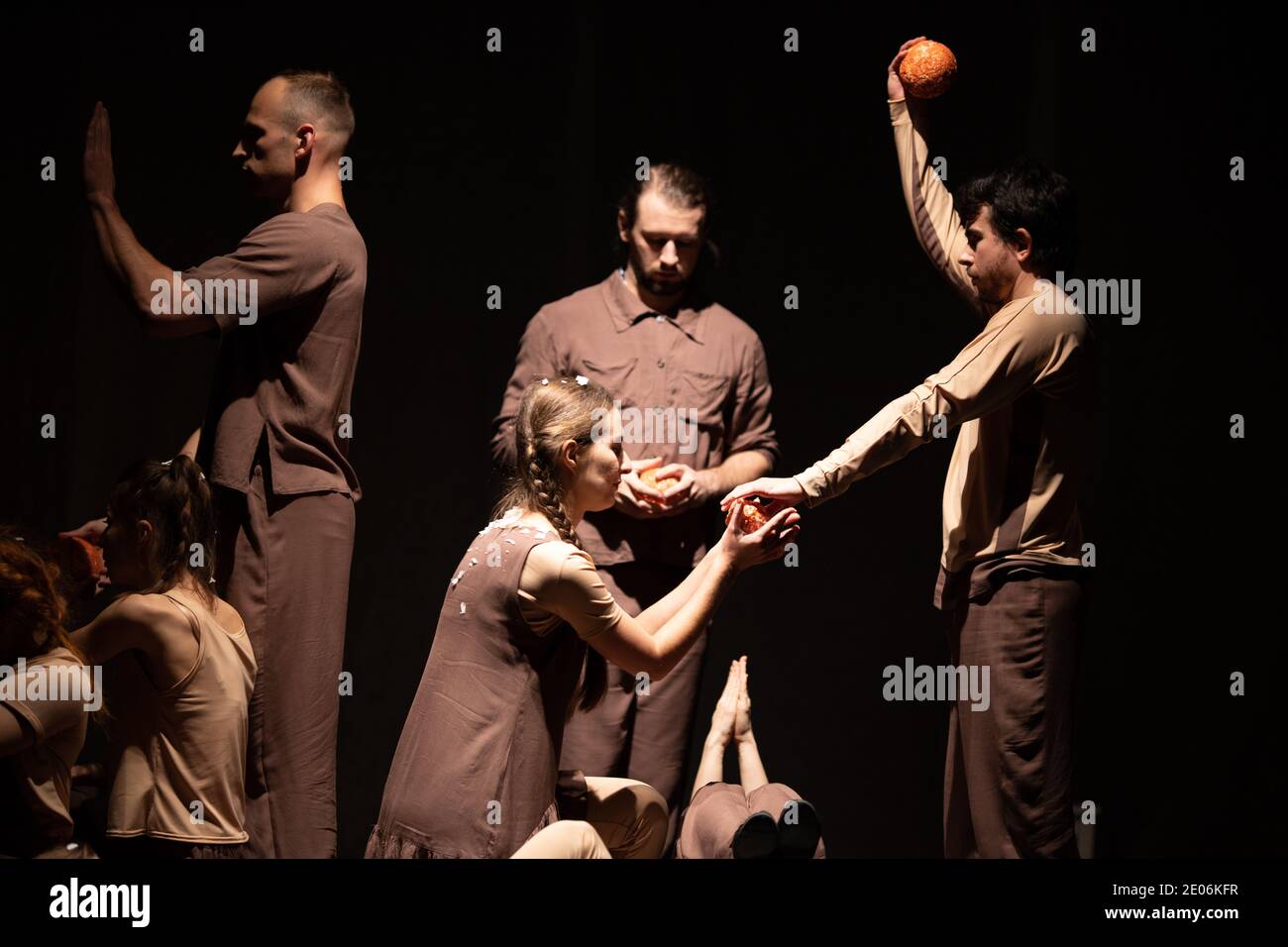 Actors and actresses play a modern lyrical performance of the show on ...