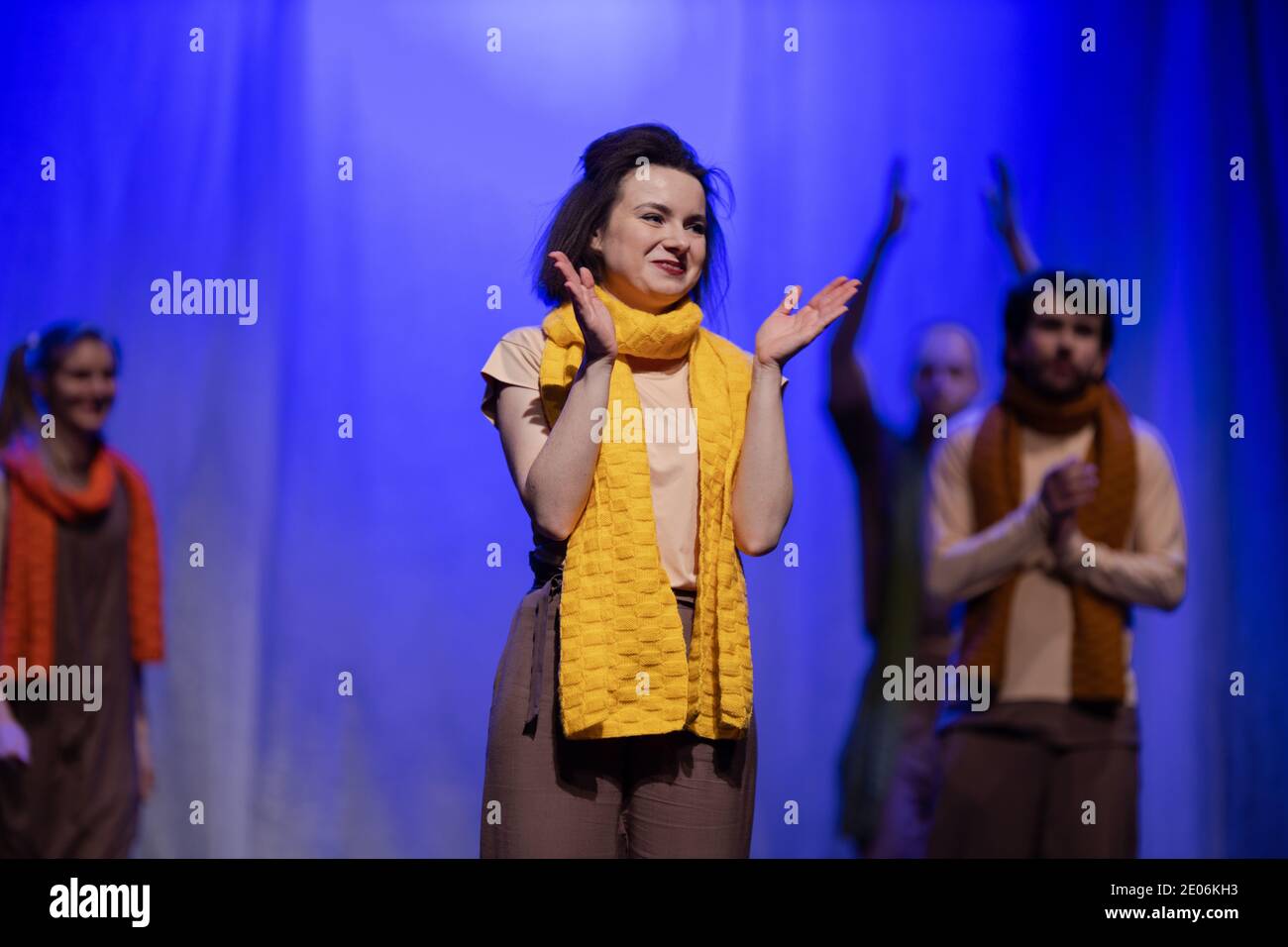 Actors and actresses play a modern lyrical performance of the show on ...