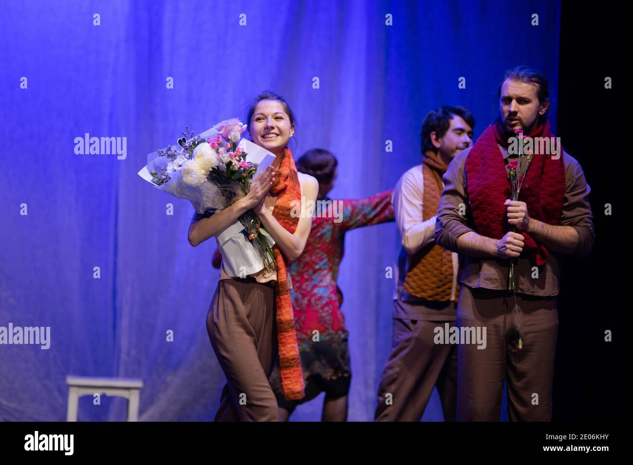Actors and actresses play a modern lyrical performance of the show on ...