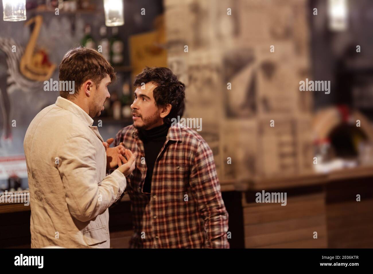 Actors and actresses play a modern interactive performance show in a ...