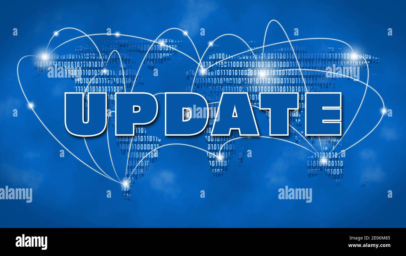 Abstract digital computer background - UPDATE lettering in front of ...