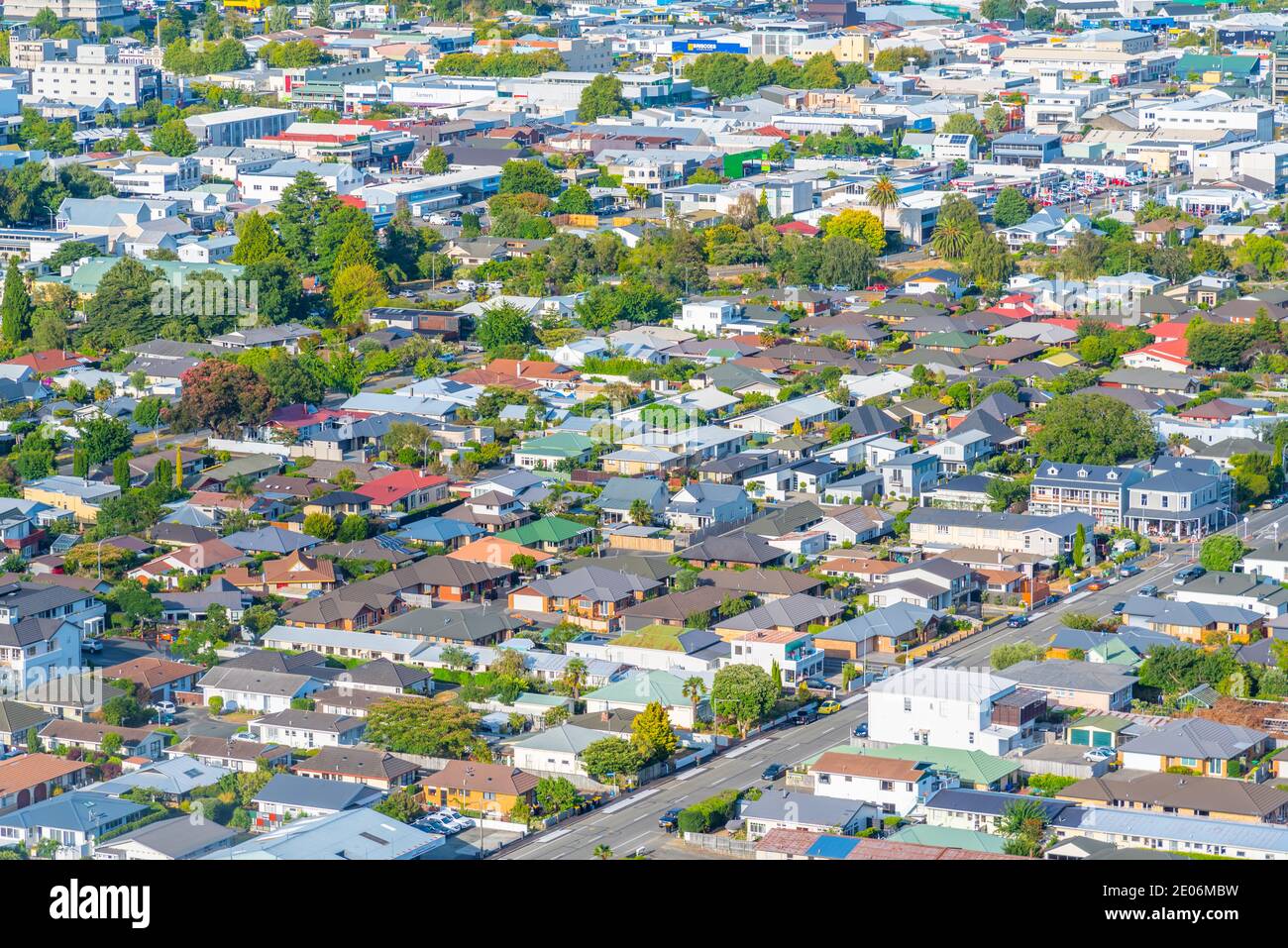 NELSON, NEW ZEALAND, FEBRUARY 5, 2020: Aerial view of downtown Nelson ...