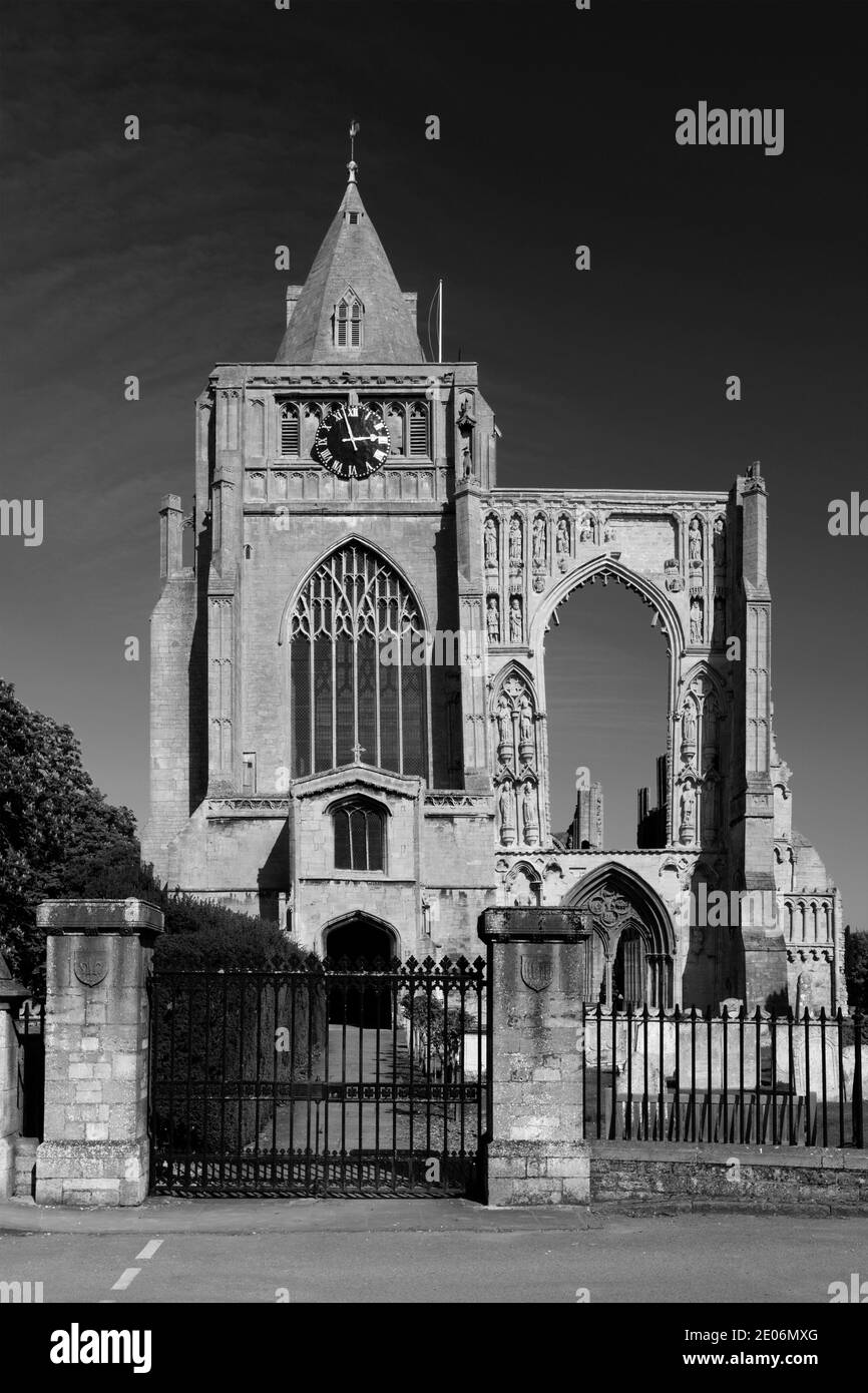 Summer view of Crowland Abbey; Crowland town; Lincolnshire; England; UK ...