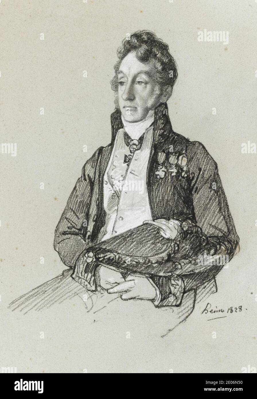 Le comte Alexandre de Laborde, à mi-corps, en costume d'académicien ...