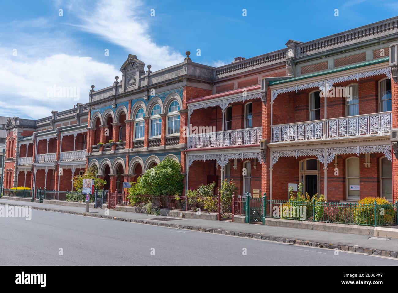 LAUNCESTON, AUSTRALIA, FEBRUARY 29, 2020: Traditional brick houses in ...