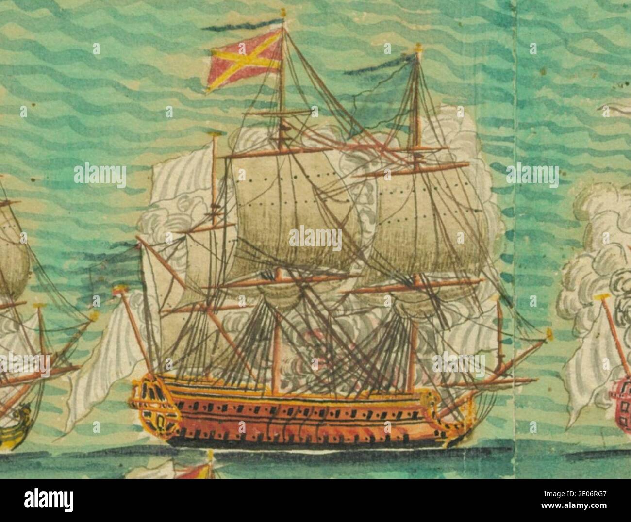 Le Foudroyant a la bataille de Minorque en 1756 Stock Photo - Alamy