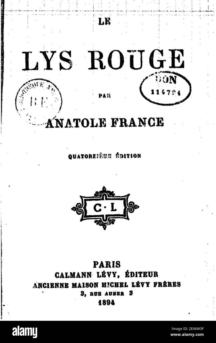 Le Lys rouge Stock Photo - Alamy