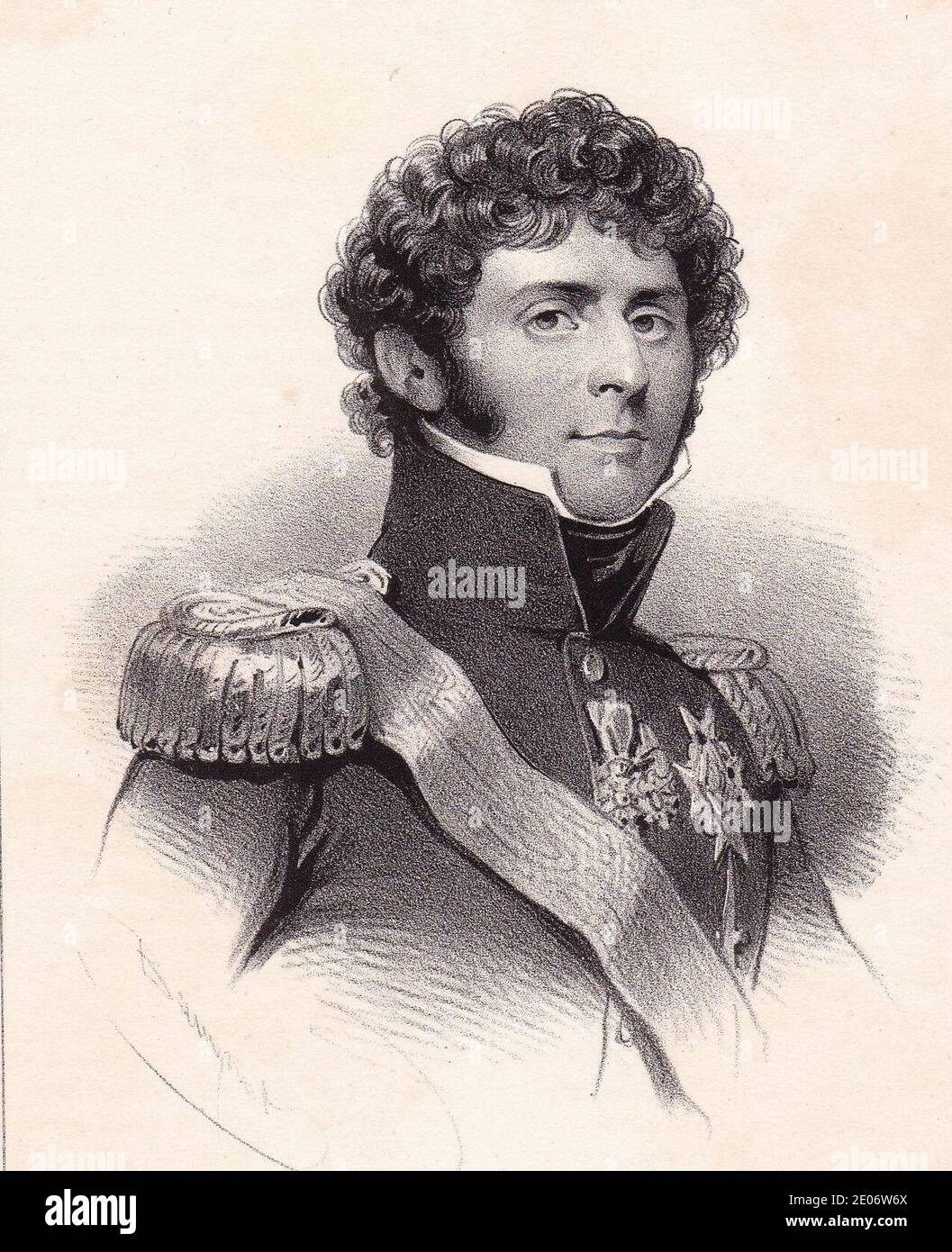 Le maréchal Bernadotte (lithographie de 1845 publiée à Bruxelles et ...