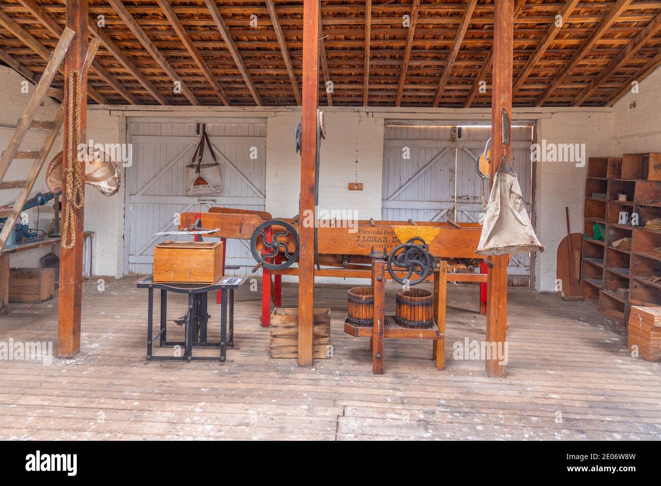 WOOLMERS, AUSTRALIA, FEBRUARY 24, 2020: Interior of a cider house at ...