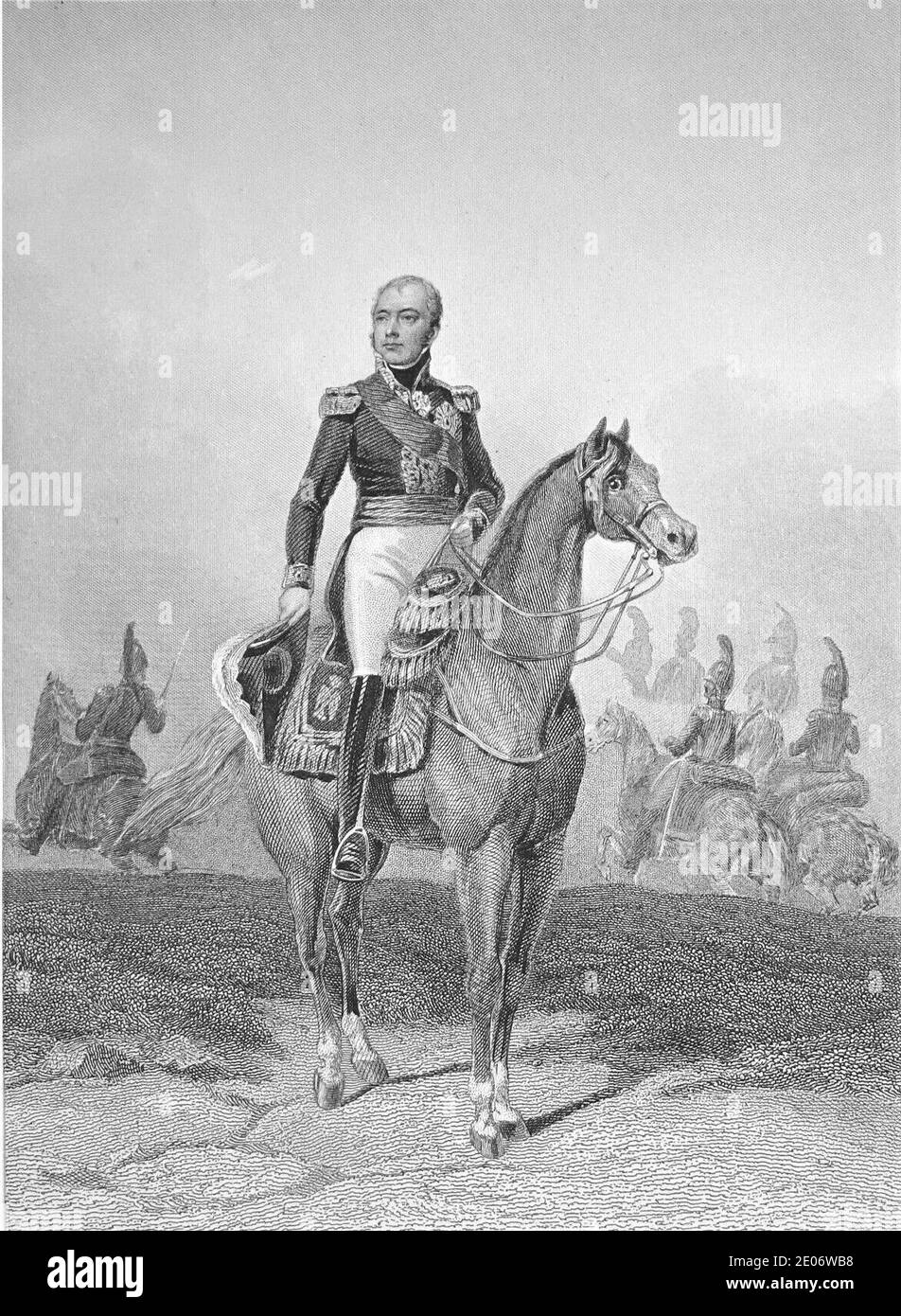 Le maréchal Macdonald à cheval Stock Photo - Alamy