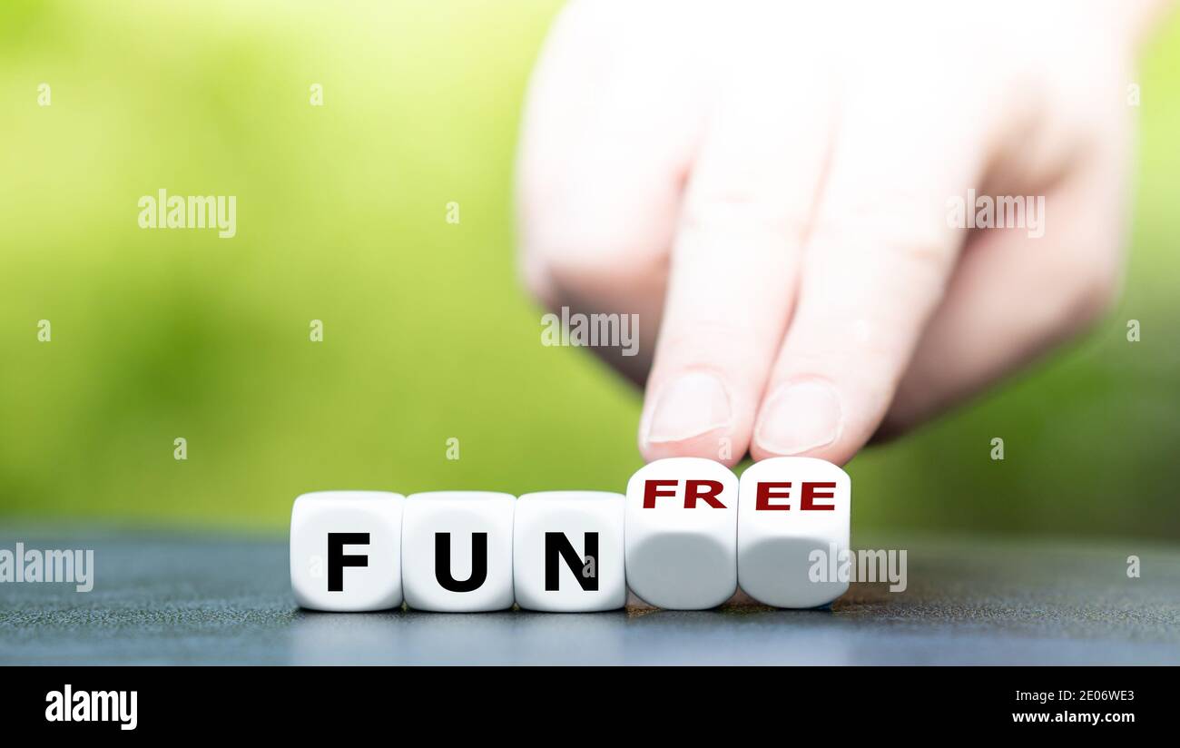Dice form the expression "fun free Stock Photo - Alamy