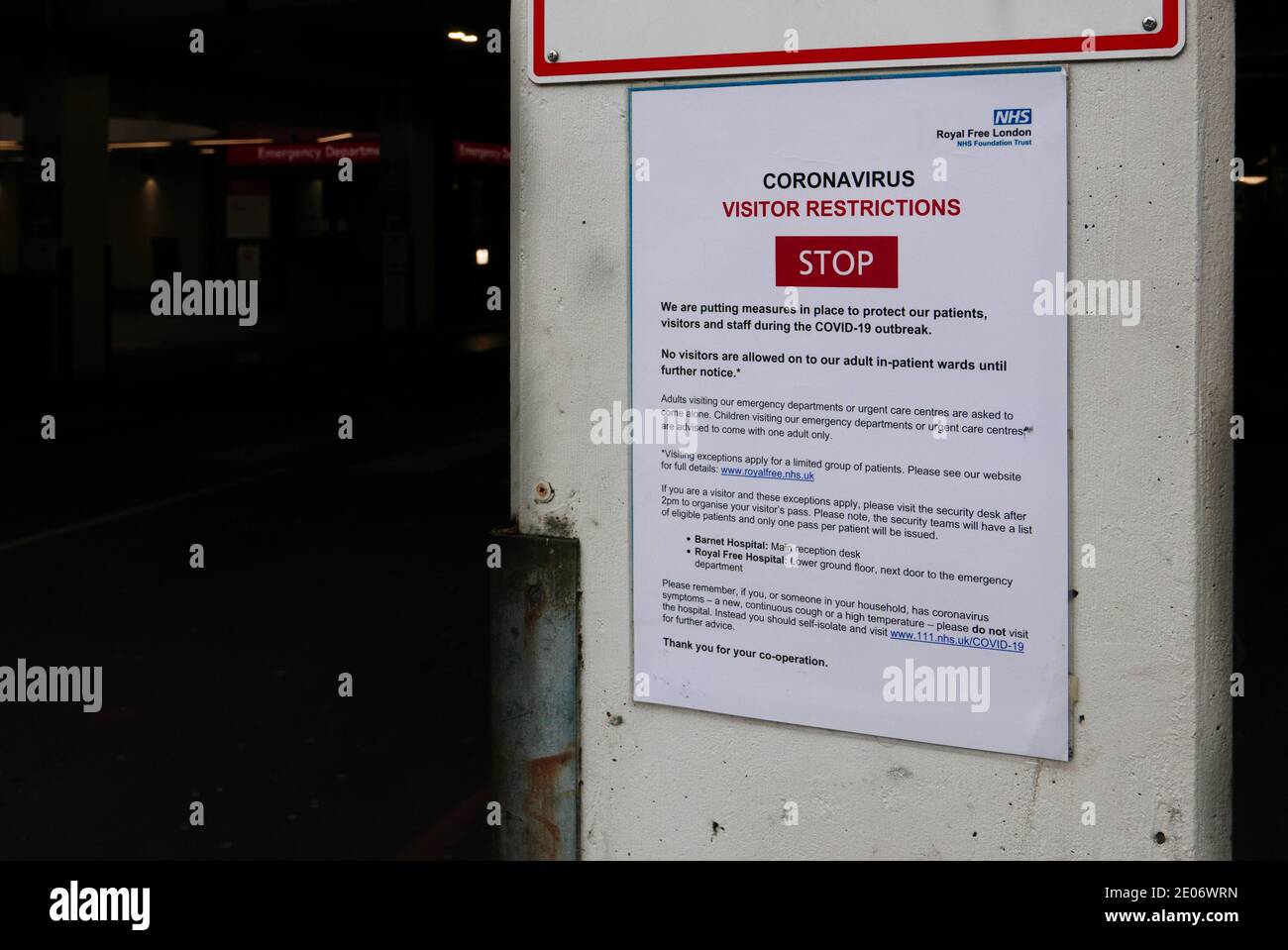 Visitor restrictions hospital hi-res stock photography and images - Alamy