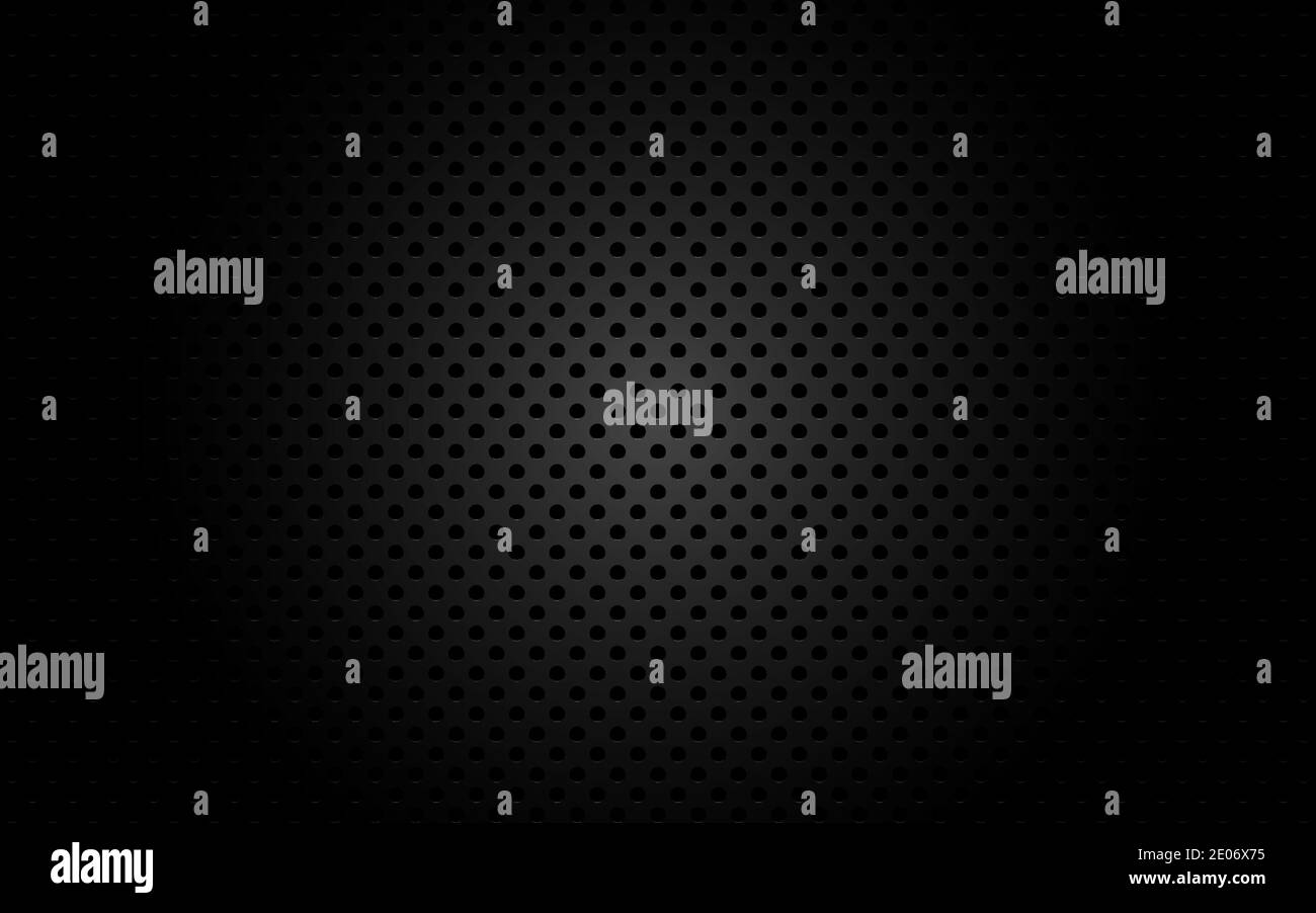 Perforated metal texture. Industrial backdrop with cells. Black metal ...