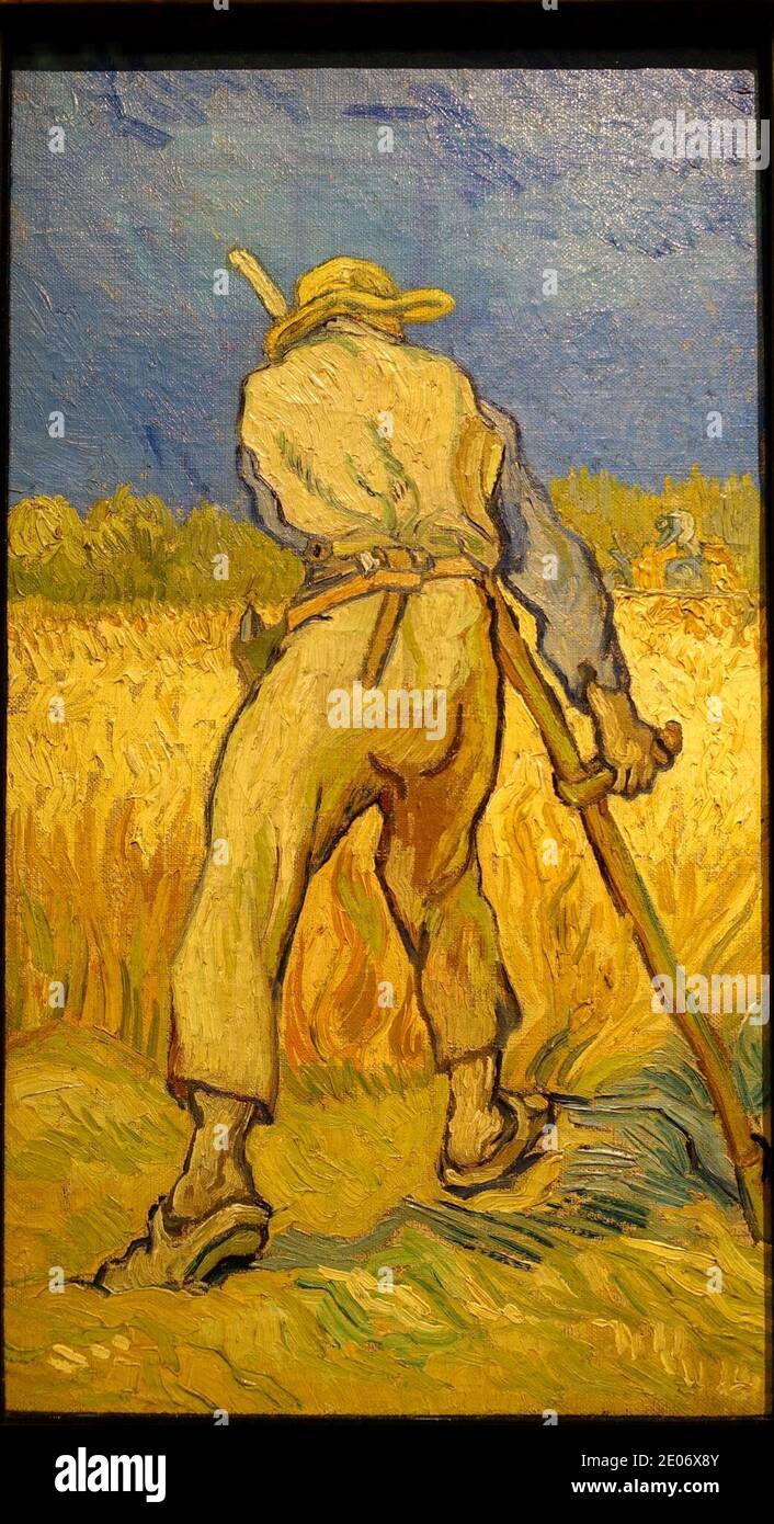 Le Moissonneur (d'apres Millet), Vincent van Gogh, 1889 Stock Photo - Alamy