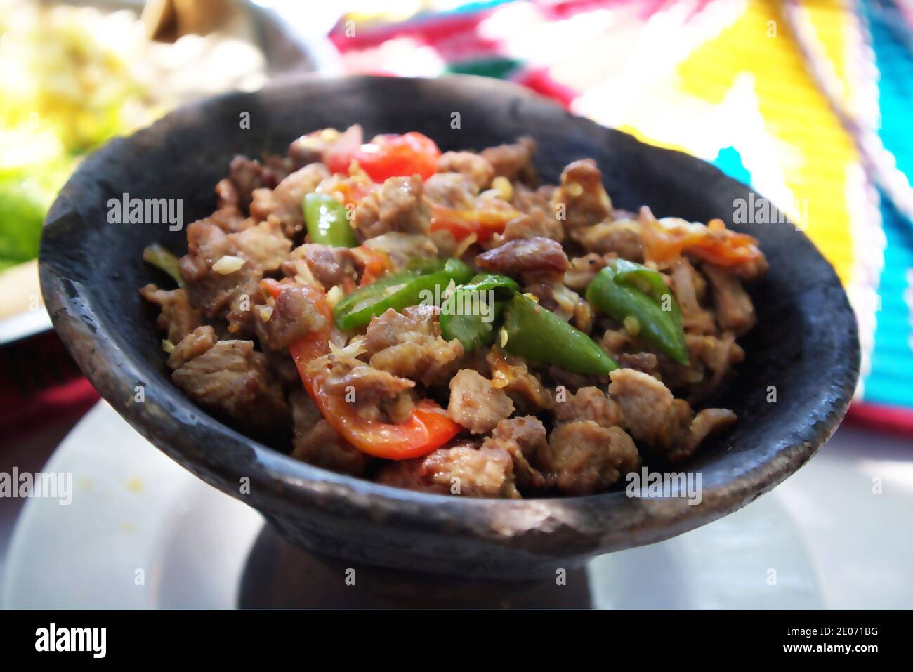 Traditional dish of Ethiopian beef tibs with chili Stock Photo - Alamy