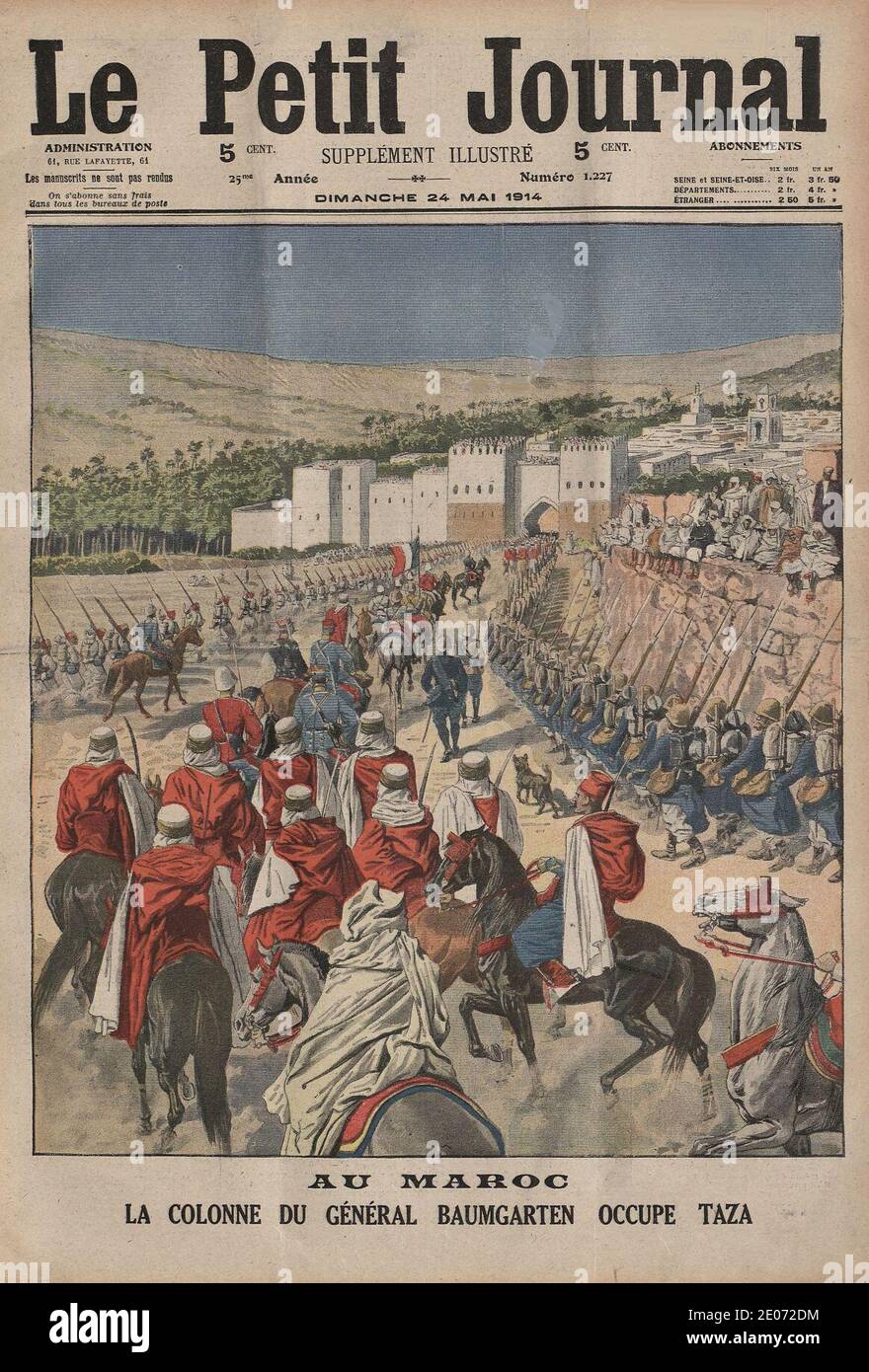 Le Petit Journal - Au Maroc, la colonne du général Baumgarten occupe ...