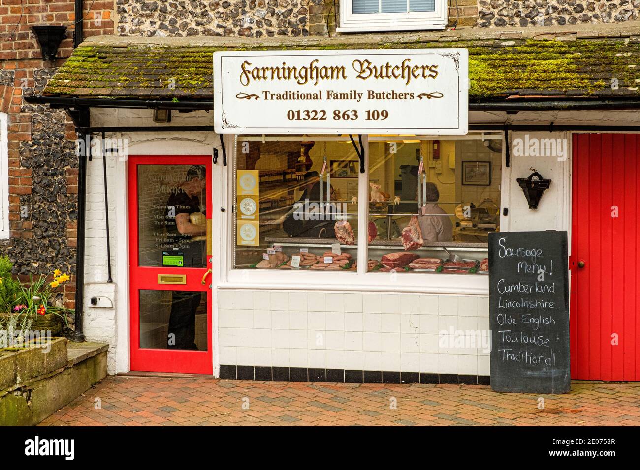 Farningham Butchers, High Street, Farningham, Kent Stock Photo - Alamy