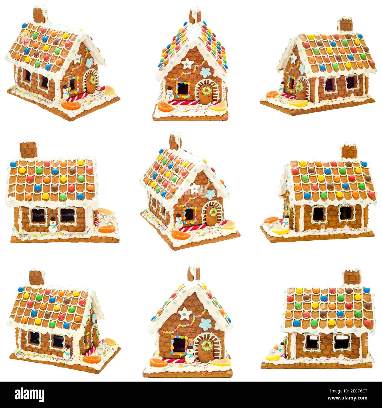 gingerbread house collection isolated on a white background Stock Photo ...