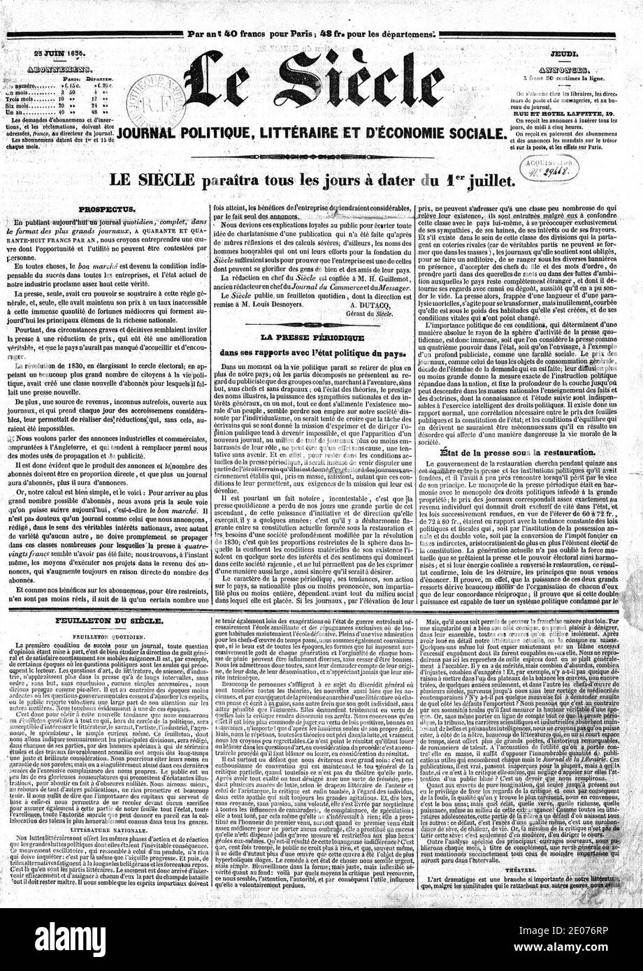 Le siecle hi-res stock photography and images - Alamy