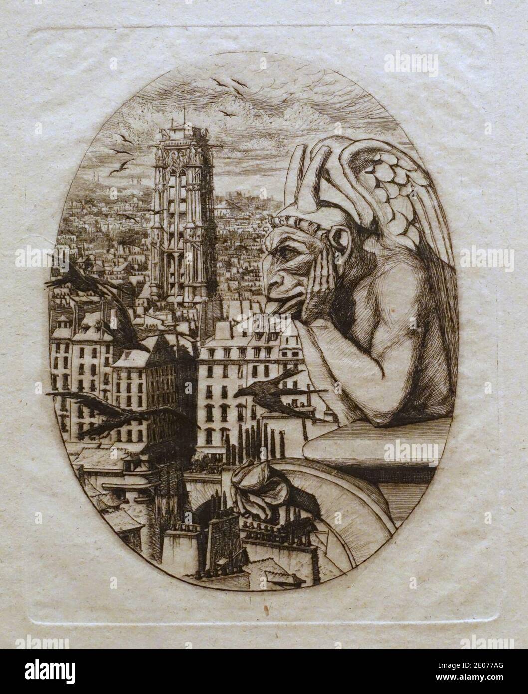 Le Stryge by Charles Méryon, 1853, etching Stock Photo - Alamy